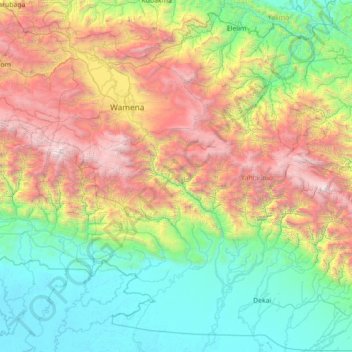 Distrik Kayo topographic map, elevation, terrain