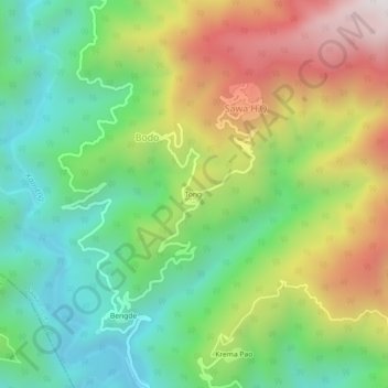 Tongi topographic map, elevation, terrain