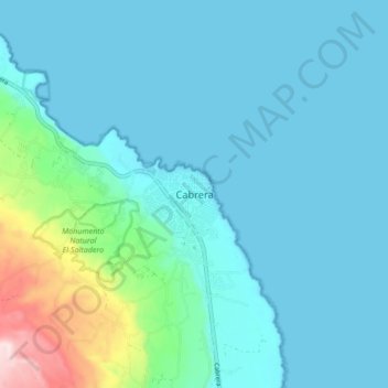 Cabrera topographic map, elevation, terrain