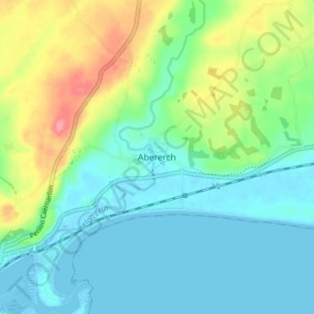 Abererch topographic map, elevation, terrain