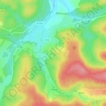 Canyon de Saint-Hubert topographic map, elevation, terrain