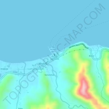 Wawa Lighthouse topographic map, elevation, terrain