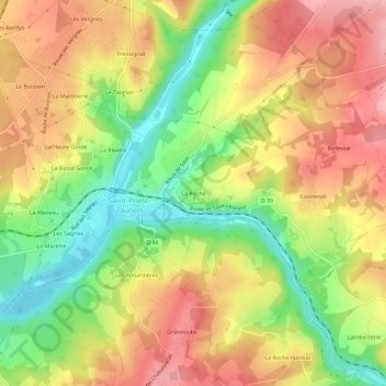 La Roche topographic map, elevation, terrain