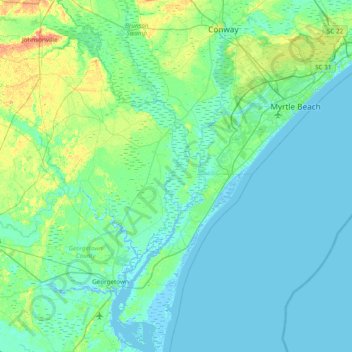 Sandy Island topographic map, elevation, terrain