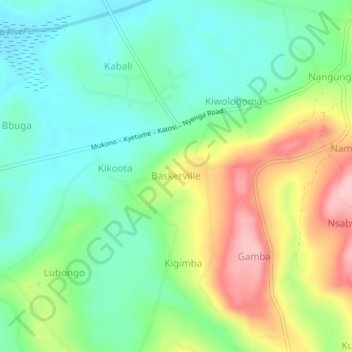 Baskerville topographic map, elevation, terrain