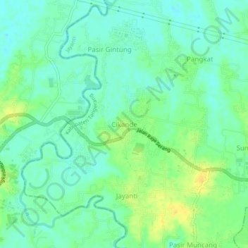 Cikande topographic map, elevation, terrain