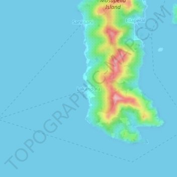Lakandula topographic map, elevation, terrain