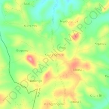 Kitura Central topographic map, elevation, terrain