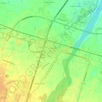 Ponte Taro topographic map, elevation, terrain