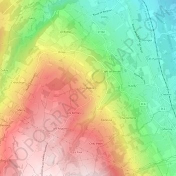 Le Châble topographic map, elevation, terrain