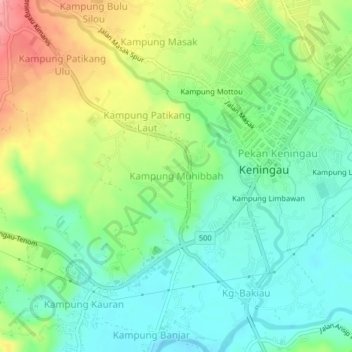 Kampung Muhibbah topographic map, elevation, terrain