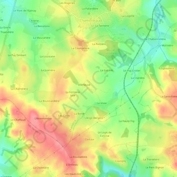 La Perce-Pierre topographic map, elevation, terrain