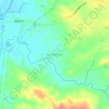 San Vicente topographic map, elevation, terrain