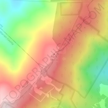 Paris topographic map, elevation, terrain
