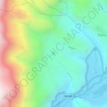 Sekung Lake topographic map, elevation, terrain