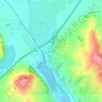Four Lakes topographic map, elevation, terrain