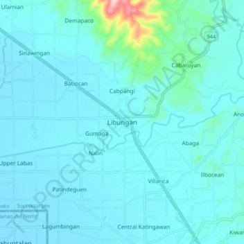 Libungan topographic map, elevation, terrain