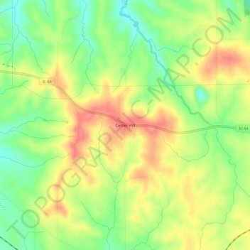 Center Hill topographic map, elevation, terrain