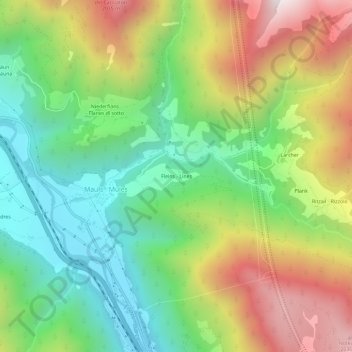 Fleins - Lines topographic map, elevation, terrain