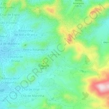 Lameirão topographic map, elevation, terrain