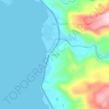 Solana topographic map, elevation, terrain
