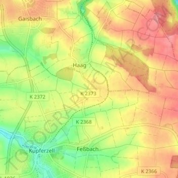 Kubach topographic map, elevation, terrain