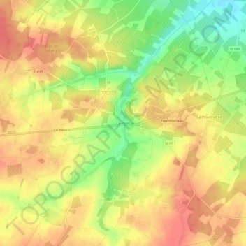 Le Pont topographic map, elevation, terrain
