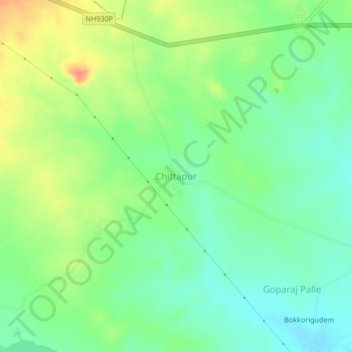 Chittapur topographic map, elevation, terrain