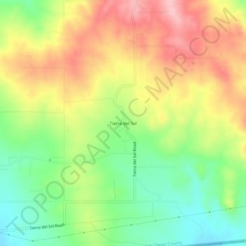 Tierra del Sol topographic map, elevation, terrain