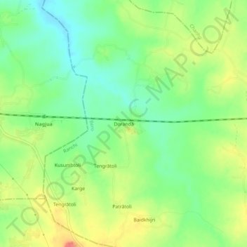 Doranda topographic map, elevation, terrain