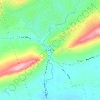 Manada Gap topographic map, elevation, terrain