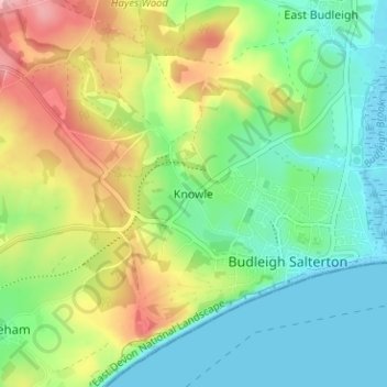 Knowle topographic map, elevation, terrain