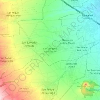 San Gregorio Aztotoacan topographic map, elevation, terrain