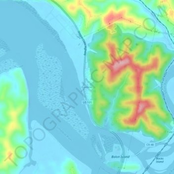 Gardiner topographic map, elevation, terrain