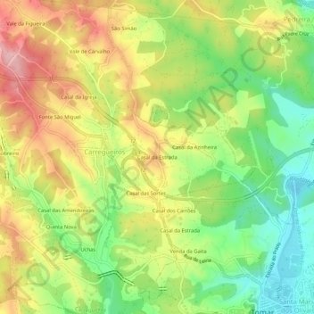 Casal da Estrada topographic map, elevation, terrain