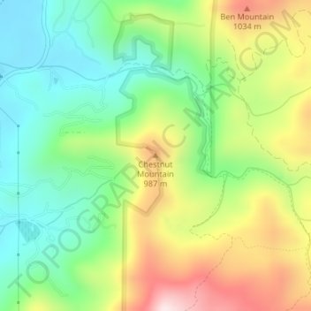 Chestnut Mountain topographic map, elevation, terrain