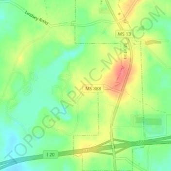 Roosevelt State Park topographic map, elevation, terrain