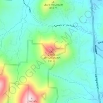 Cedar Cliff Mountain topographic map, elevation, terrain