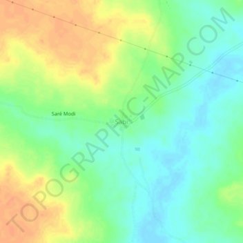 Sabi topographic map, elevation, terrain