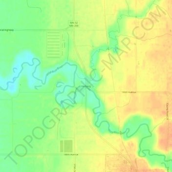 Heiberg topographic map, elevation, terrain