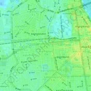 Sangkat Phsar Depou Ti Muoy topographic map, elevation, terrain