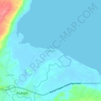 Baybay topographic map, elevation, terrain