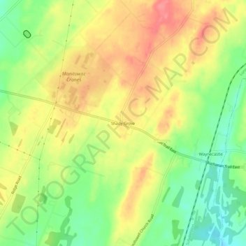 Shady Grove topographic map, elevation, terrain