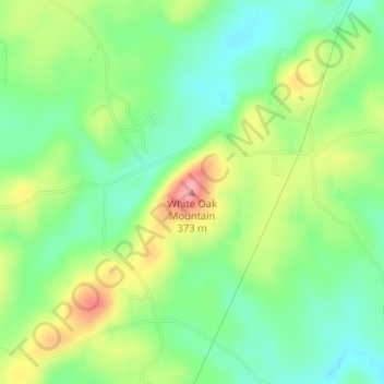White Oak Mountain topographic map, elevation, terrain