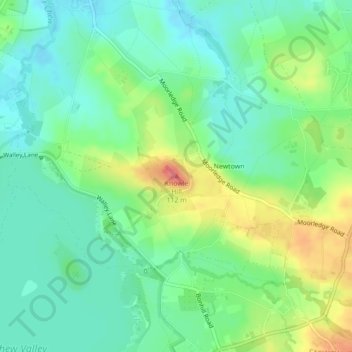Knowle Hill topographic map, elevation, terrain