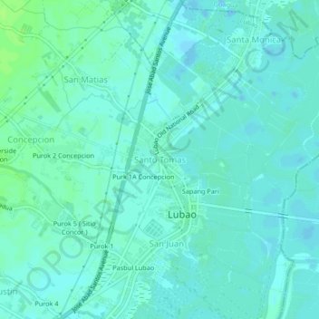 Santo Tomas topographic map, elevation, terrain