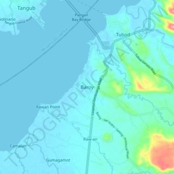 Baroy topographic map, elevation, terrain