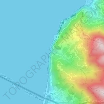 Cold Waterfall topographic map, elevation, terrain