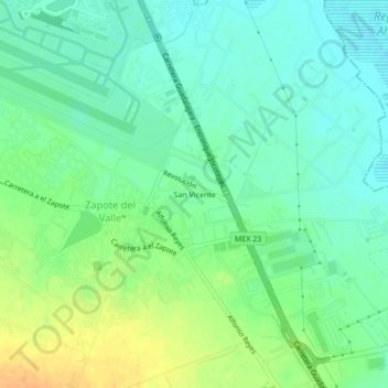 San Vicente topographic map, elevation, terrain