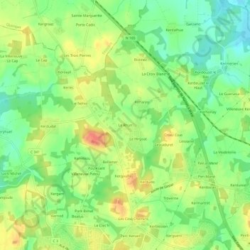 Le Rhun topographic map, elevation, terrain